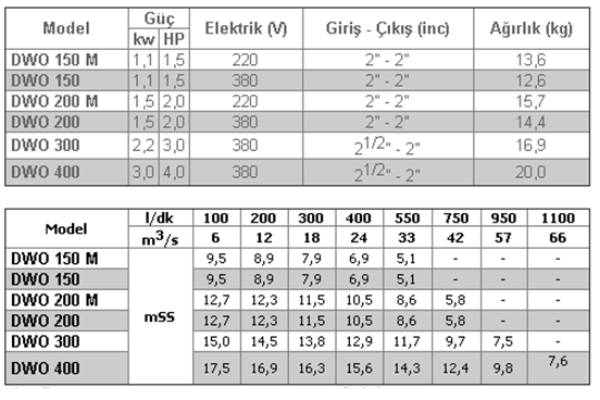 Ebara DWO 300 3hp 380v Açık Fanlı Tek Kademeli Paslanmaz Santrifüj ...
